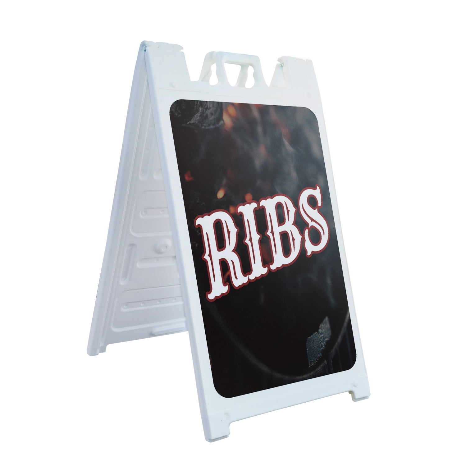 Ribs 24" x 36" Double Sided A-Frame Sidewalk Sign, Includes 2 Installed ...