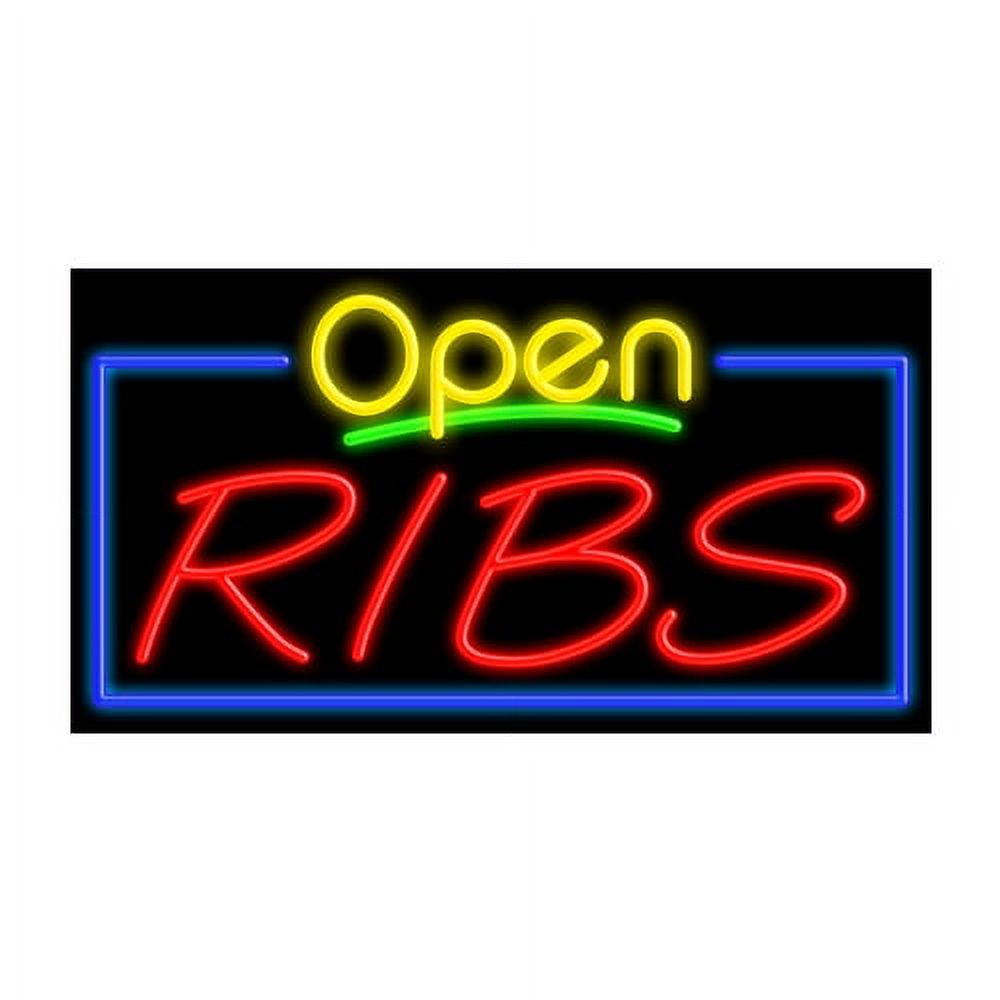 Ribs Glass Neon Sign 37"L x 20"H #15841 - Walmart.com