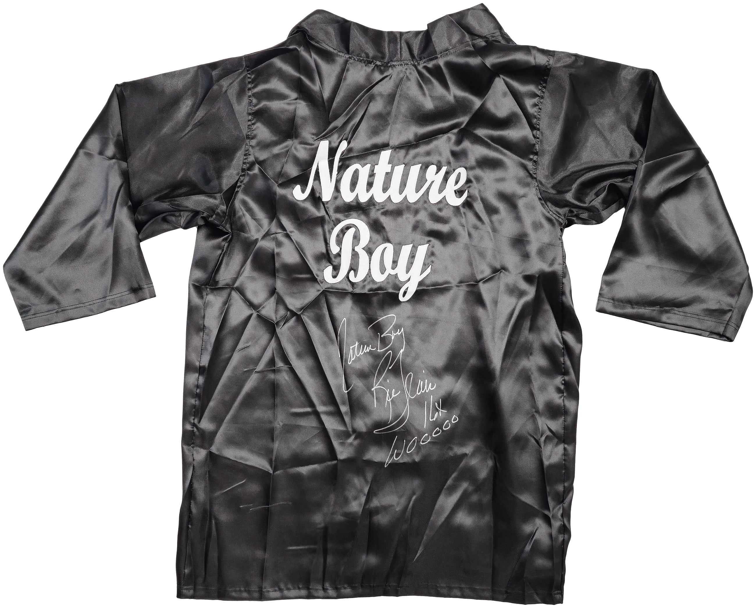 Ric Flair Autographed Black Wrestling Robe "Nature Boy, 16x & Wooooo ...