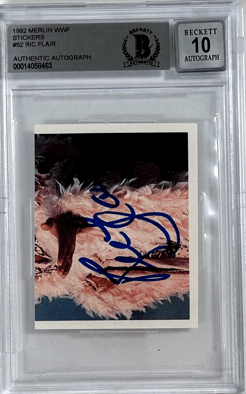 Ric Flair Signed 1992 Merlin WWF Sticker Card #52 Beckett Auto 10 ...