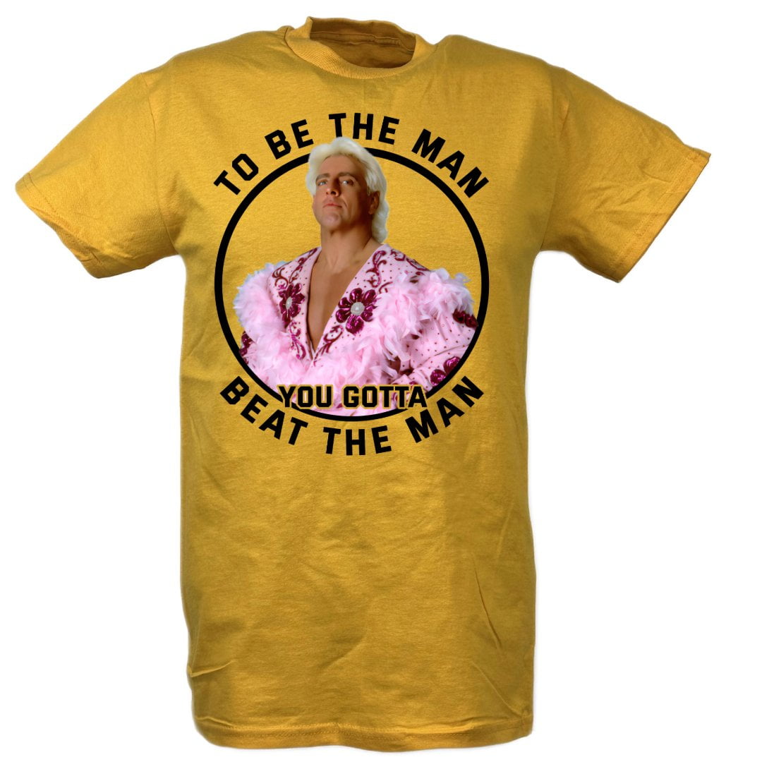 Ric Flair To Be The Man You Gotta Beat The Man WWE Mens Yellow T-shirt ...