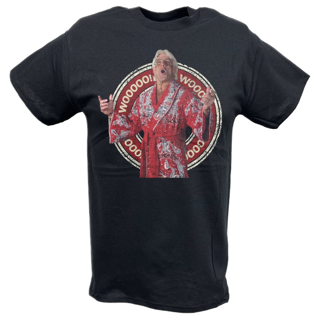 Ric Flair Wooo Red Robe Circle Logo Black T-shirt - Walmart.com