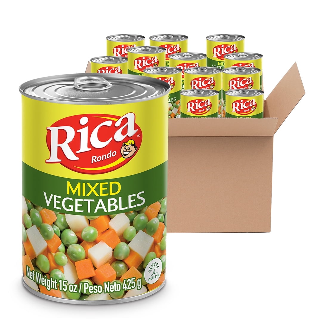 Rica Mixed Vegetables Can, 15 oz, Pack of 12 - Walmart.com