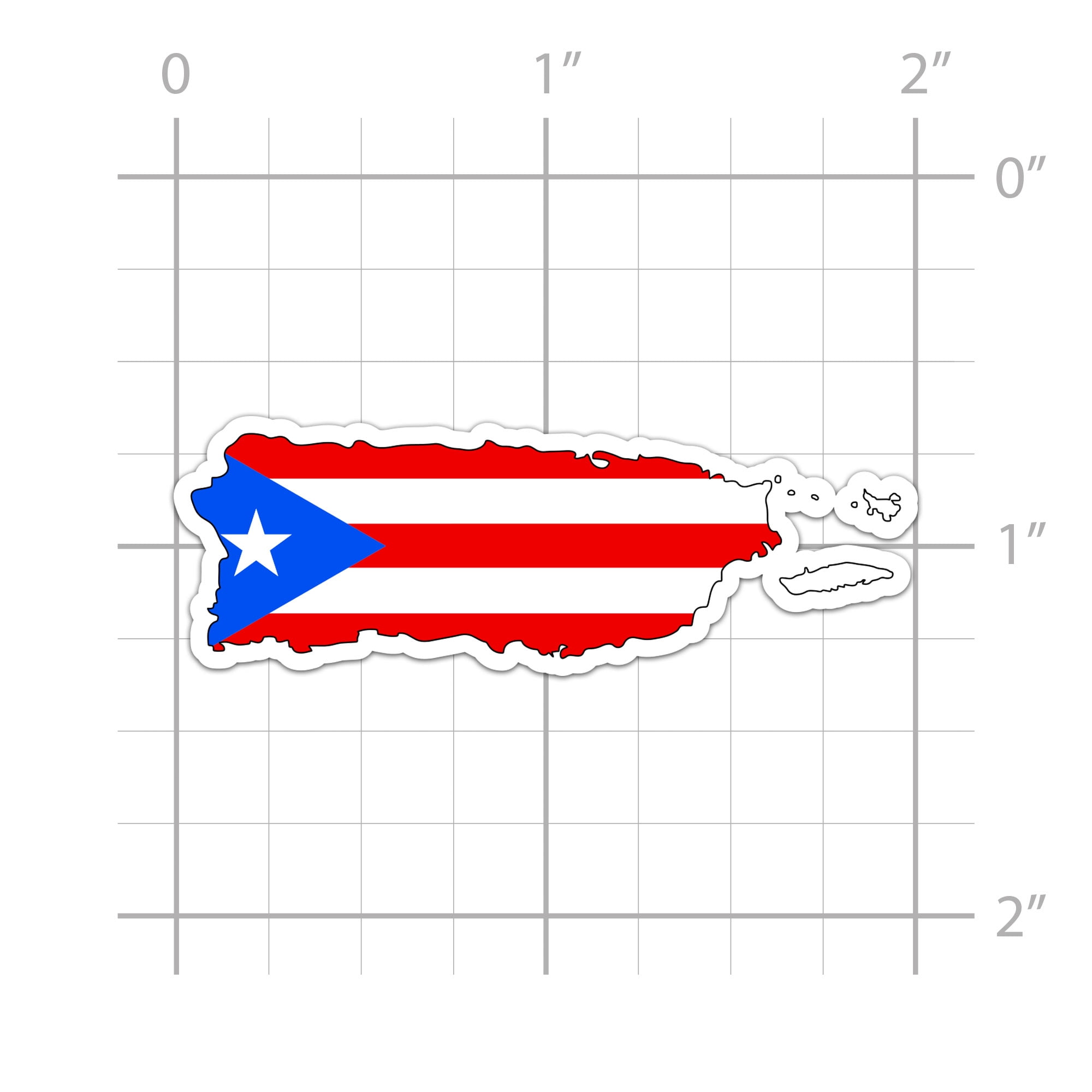 Rican Shaped Puerto Rico Flag Sticker for water bottle phone tumbler ...