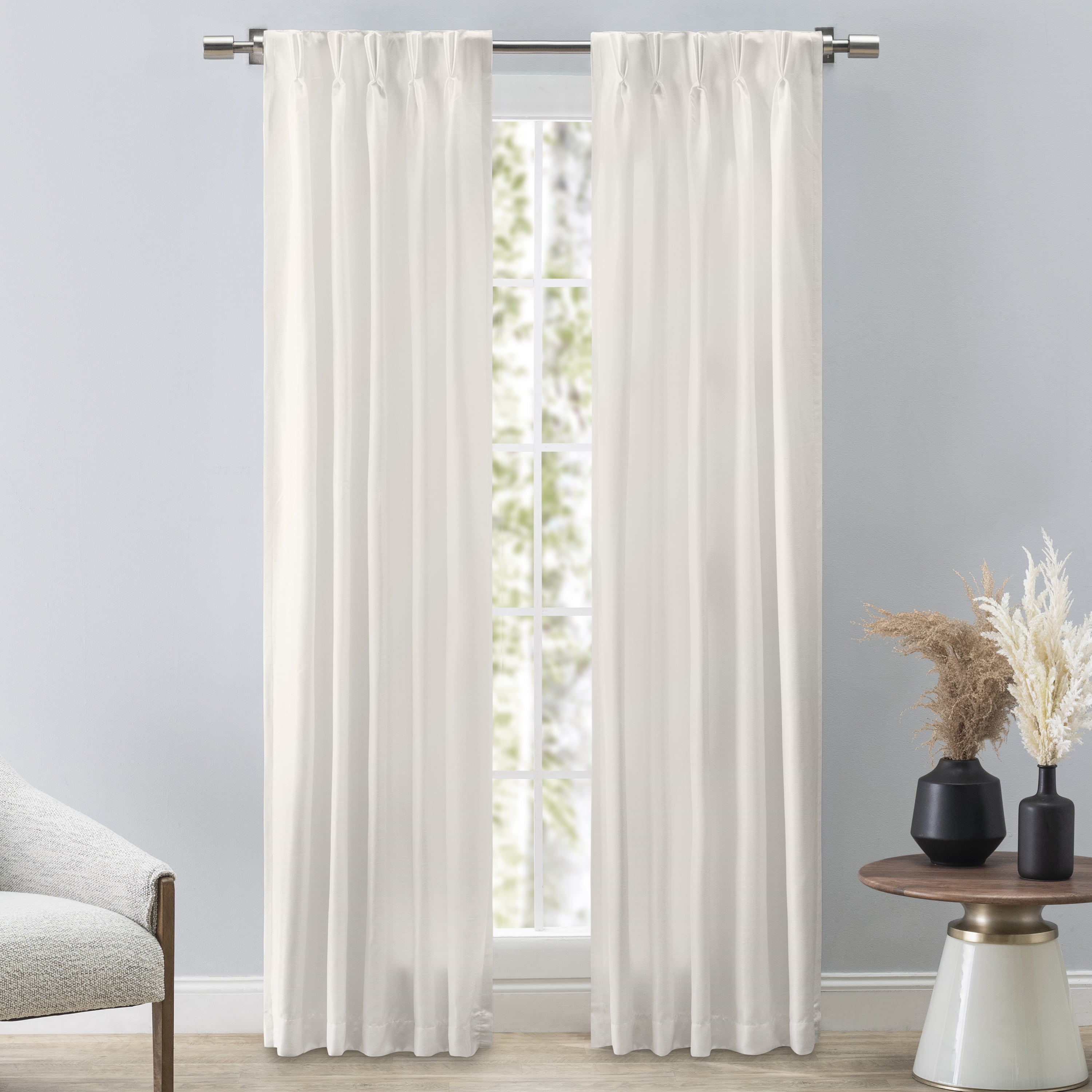 Ricardo Grasscloth 2/Way Pinch Pleated w/Back Tabs Pair - Walmart.com