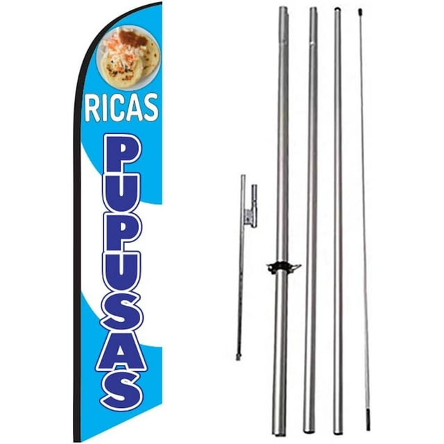 Ricas Pupusas Mexican Restaurant Advertising Feather Banner Swooper ...