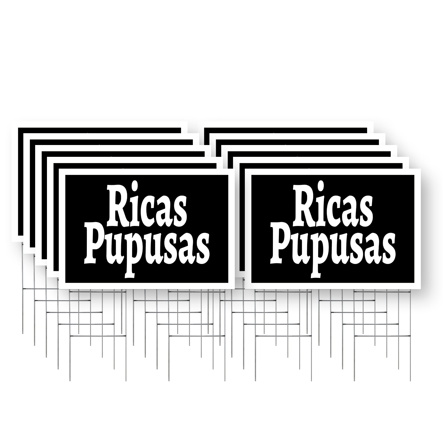 Ricas Pupusas Yard Sign 10 Pack of 24 Inch x 36 Inch Double Sided ...