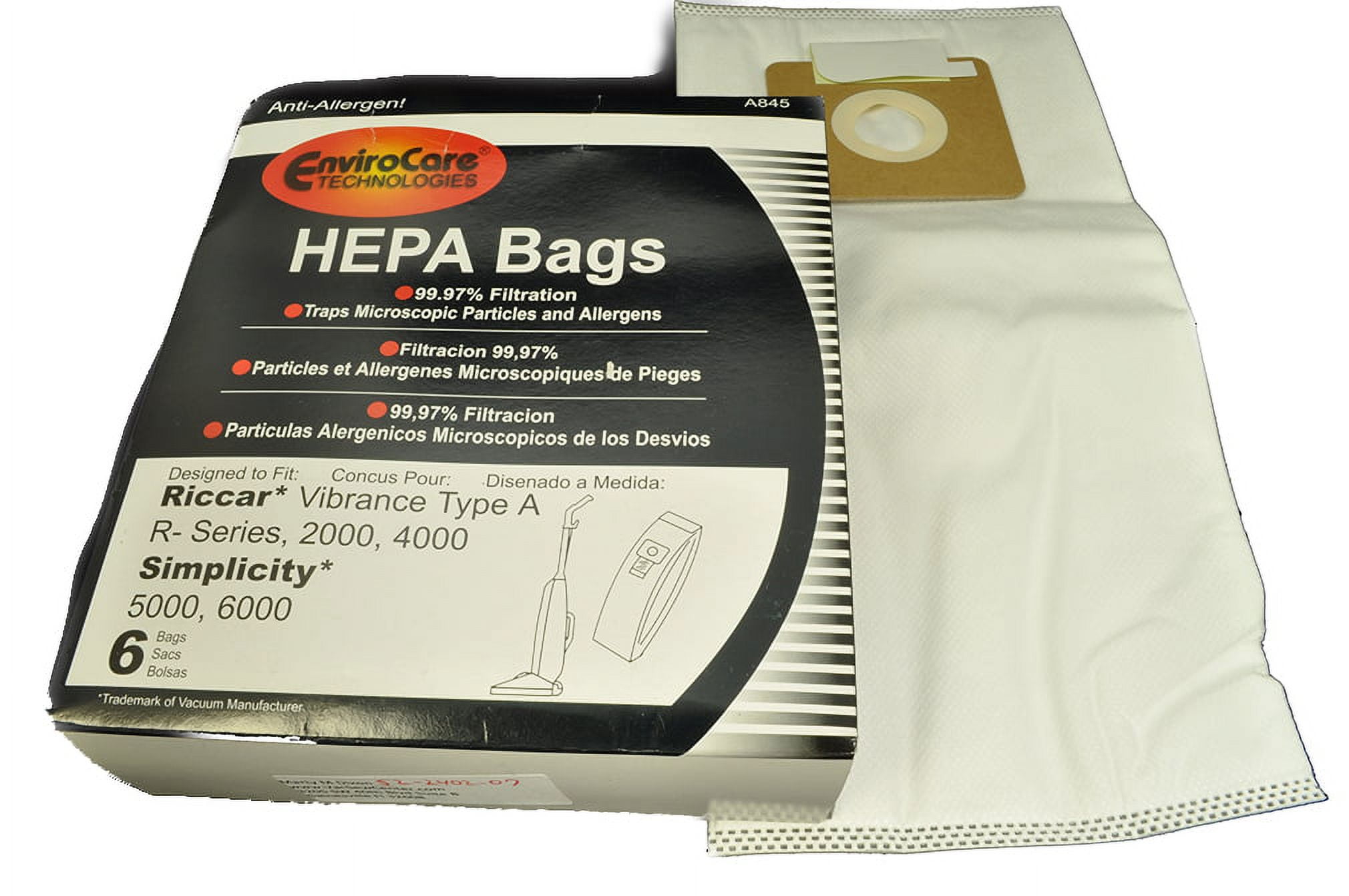 Riccar Vibrance Type A, R- Series 2000, 4000 and Simplicity 5000, 6000 ...