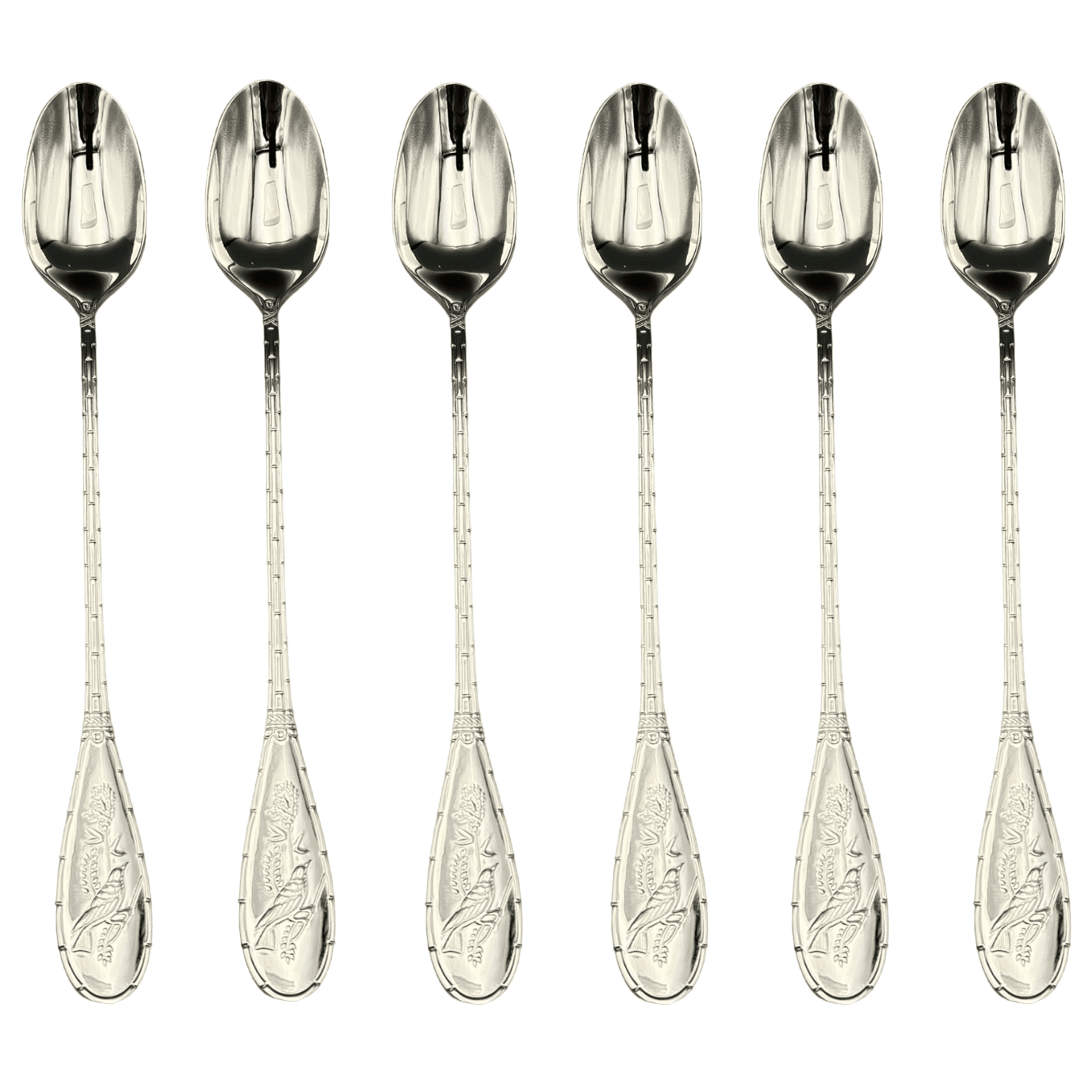 Ricci Argentieri Japanese Bird 18/10 Stainless Iced Beverage Spoon (Set ...