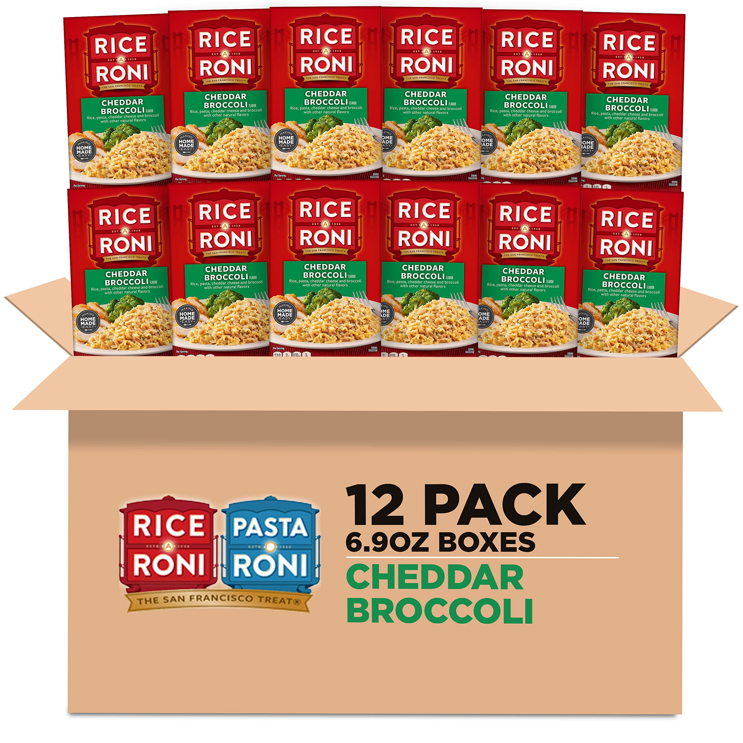 Rice A Roni, Cheddar Broccoli, 6.9Oz Boxes (12 Pack) - Walmart.com