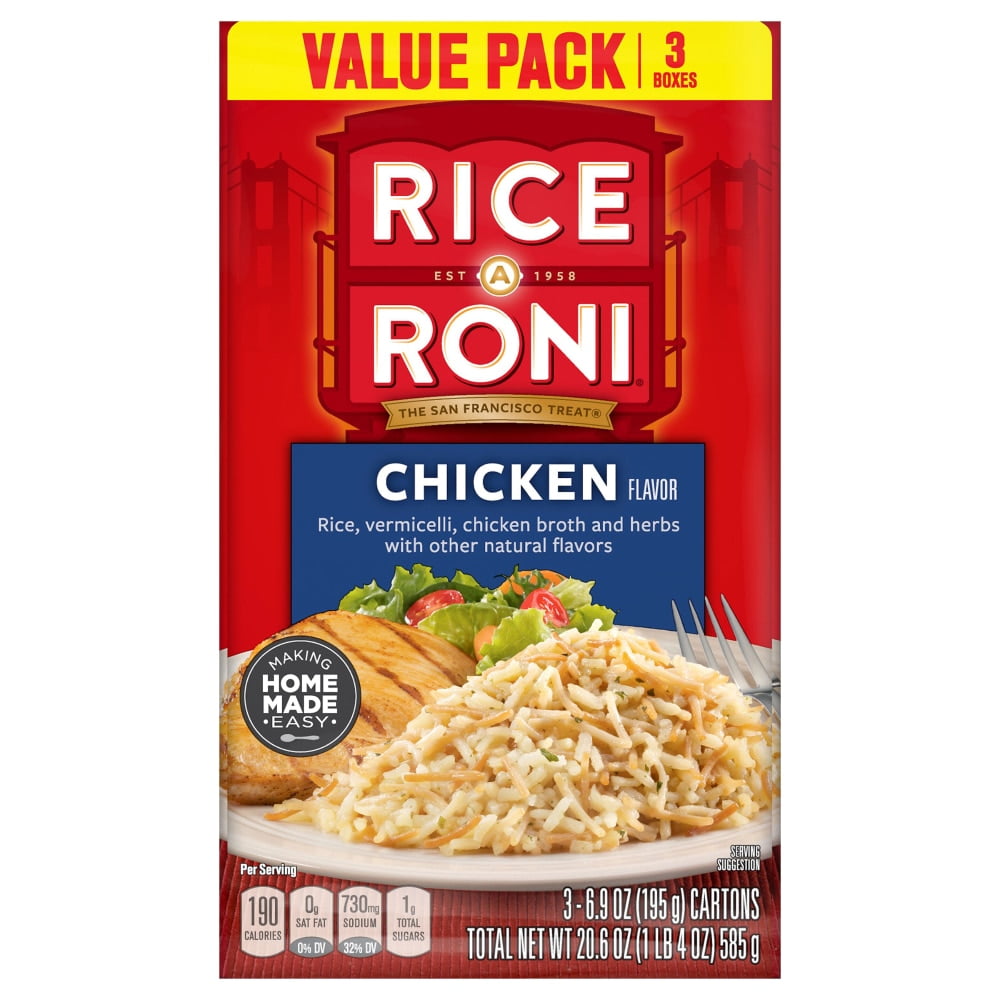 Rice-A-Roni Chicken Rice Mix, 3 ct, 6.9 oz (Packaging may vary ...