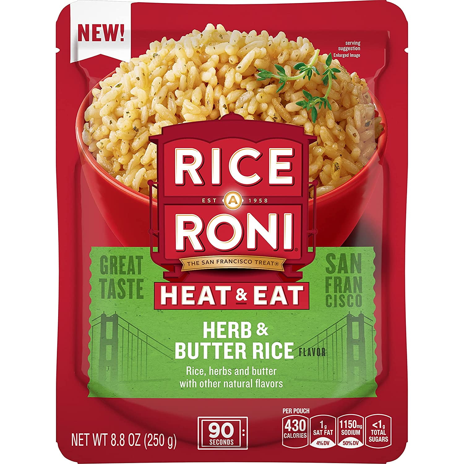 Rice-A-Roni Heat Eat Rice Herb Butter Packet, 8.8 Ounce - Walmart.com