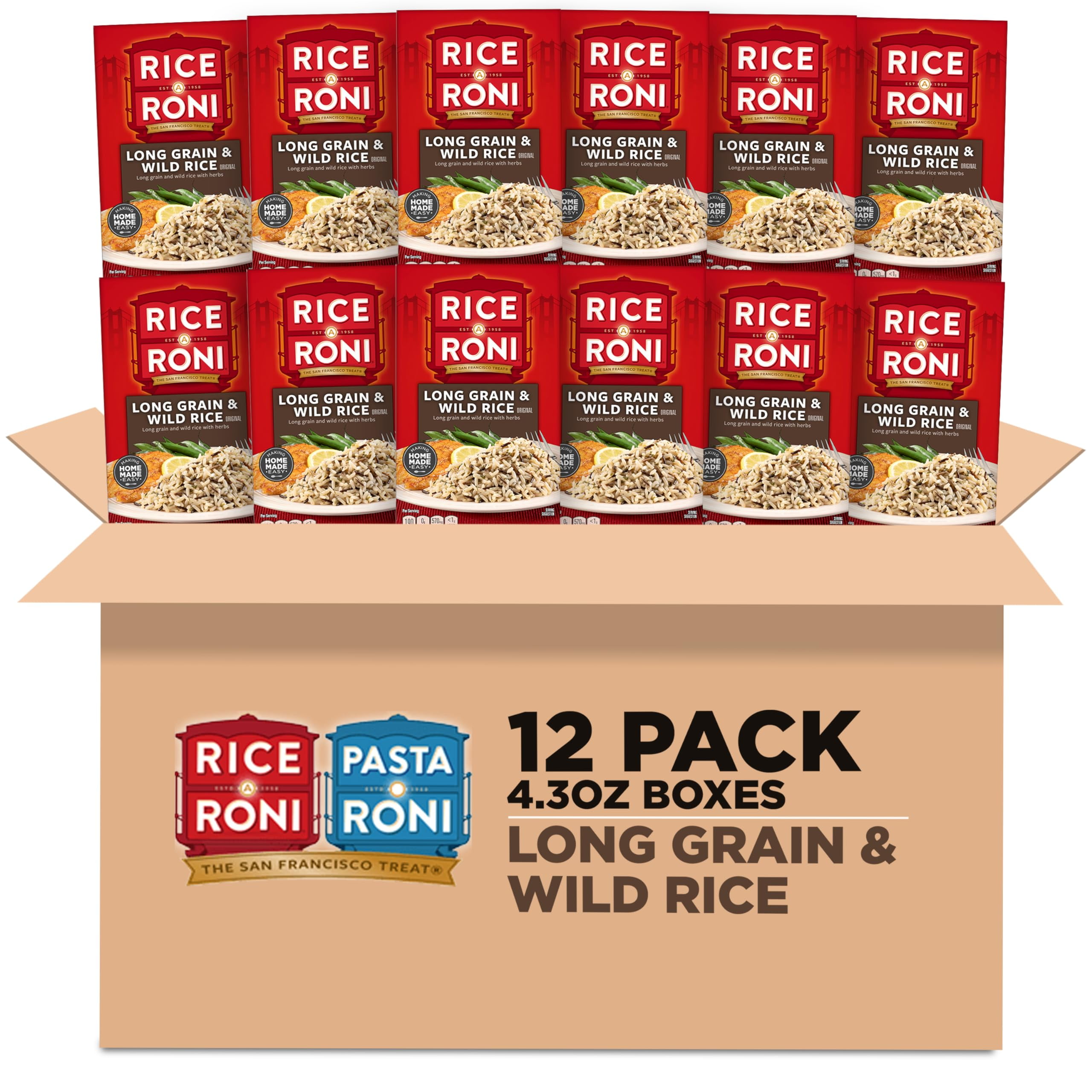 Rice-A-Roni Long Grain & Wild Rice KKS1 with Herbs, 4.3 Ounce Pack of ...