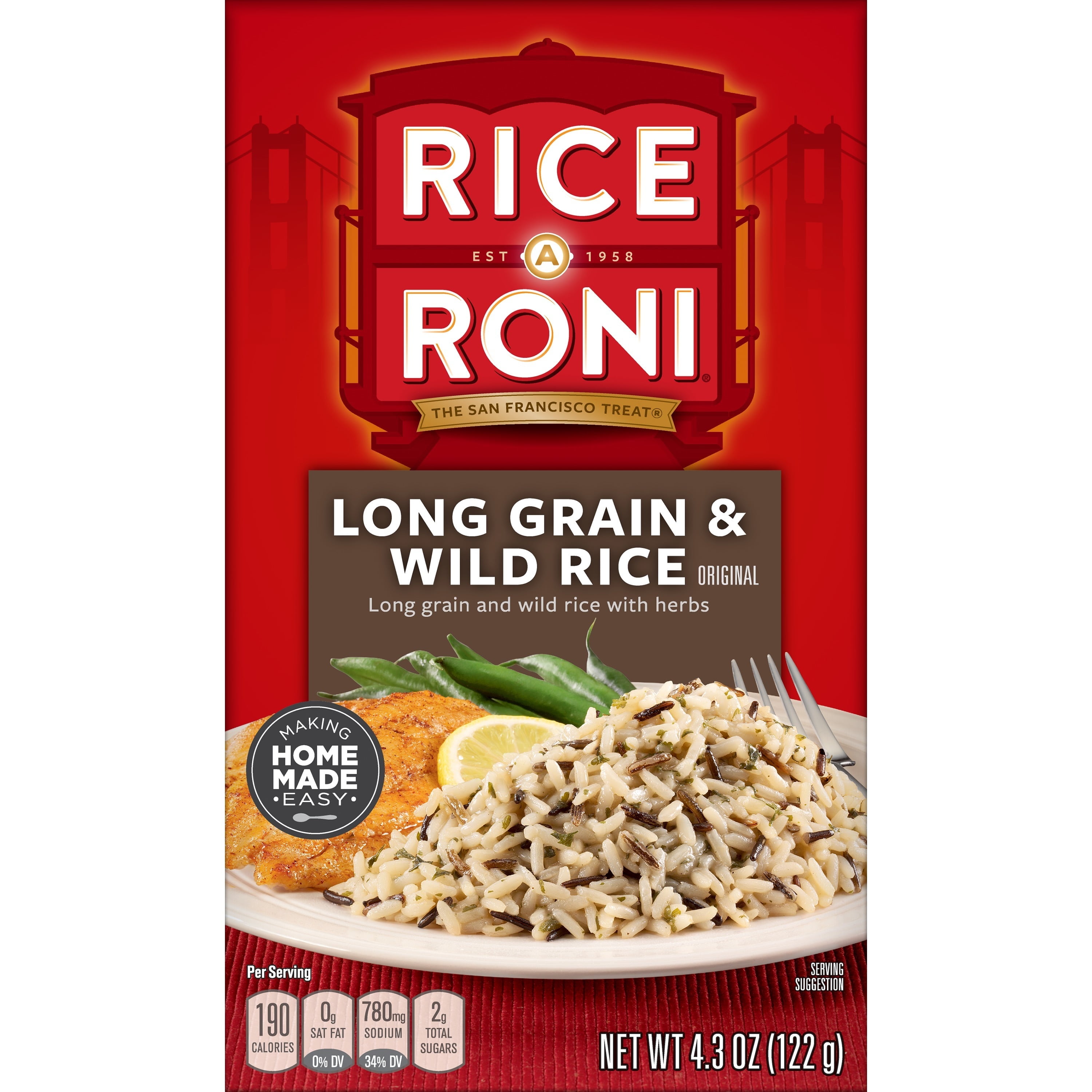 Rice-A-Roni Long Grain & Wild Rice Mix Packaged Meal, 4.3 oz Shelf ...