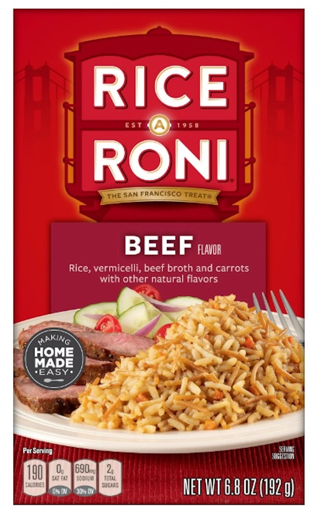 Rice-A-Roni Rice Mix Beef 6.8 oz (Pack of 16) - Walmart.com