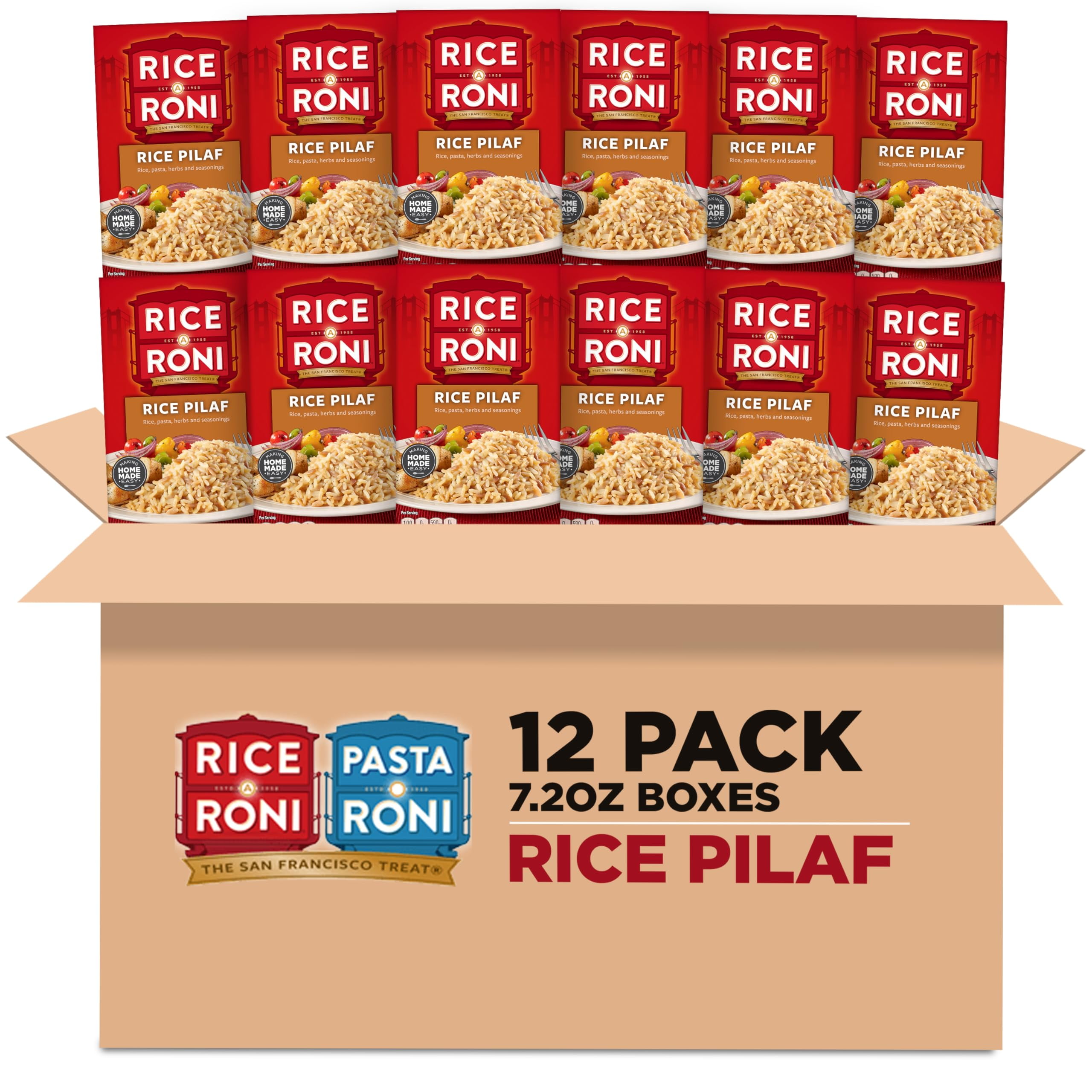Rice-A-Roni, Rice Pilaf, FEV6 Pasta and Rice Mix 7.2 Ounce (Pack of 12 ...