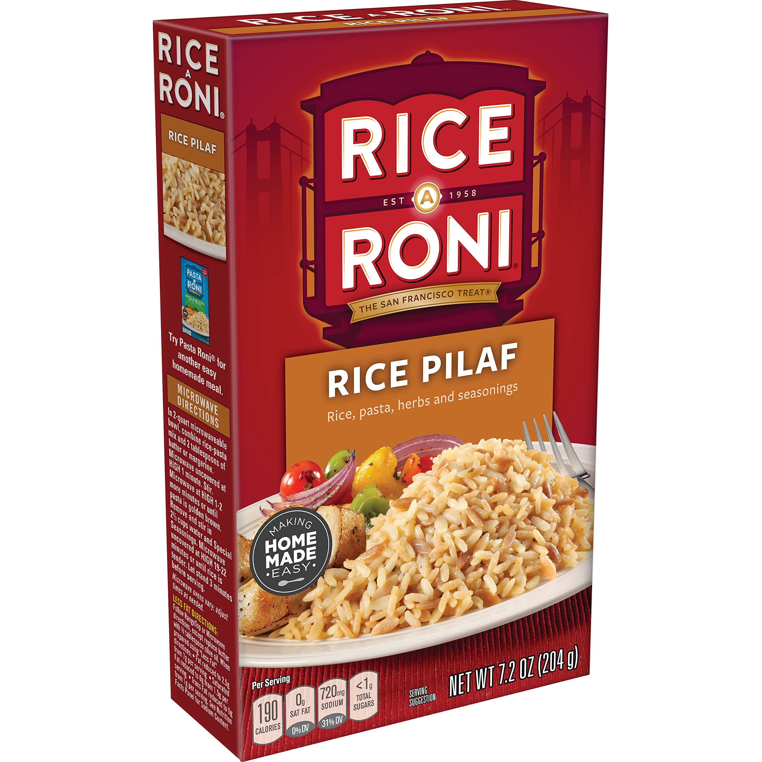 Rice-A-Roni, Rice Pilaf, Pasta And Rice Mix 7.2 Ounce (Pack Of 12 Boxes ...