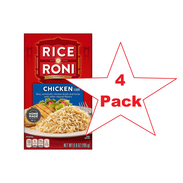 Rice A Roni Chicken Flavor Rice & Vermicelli Mix, 6.9 Oz (4 Pack ...