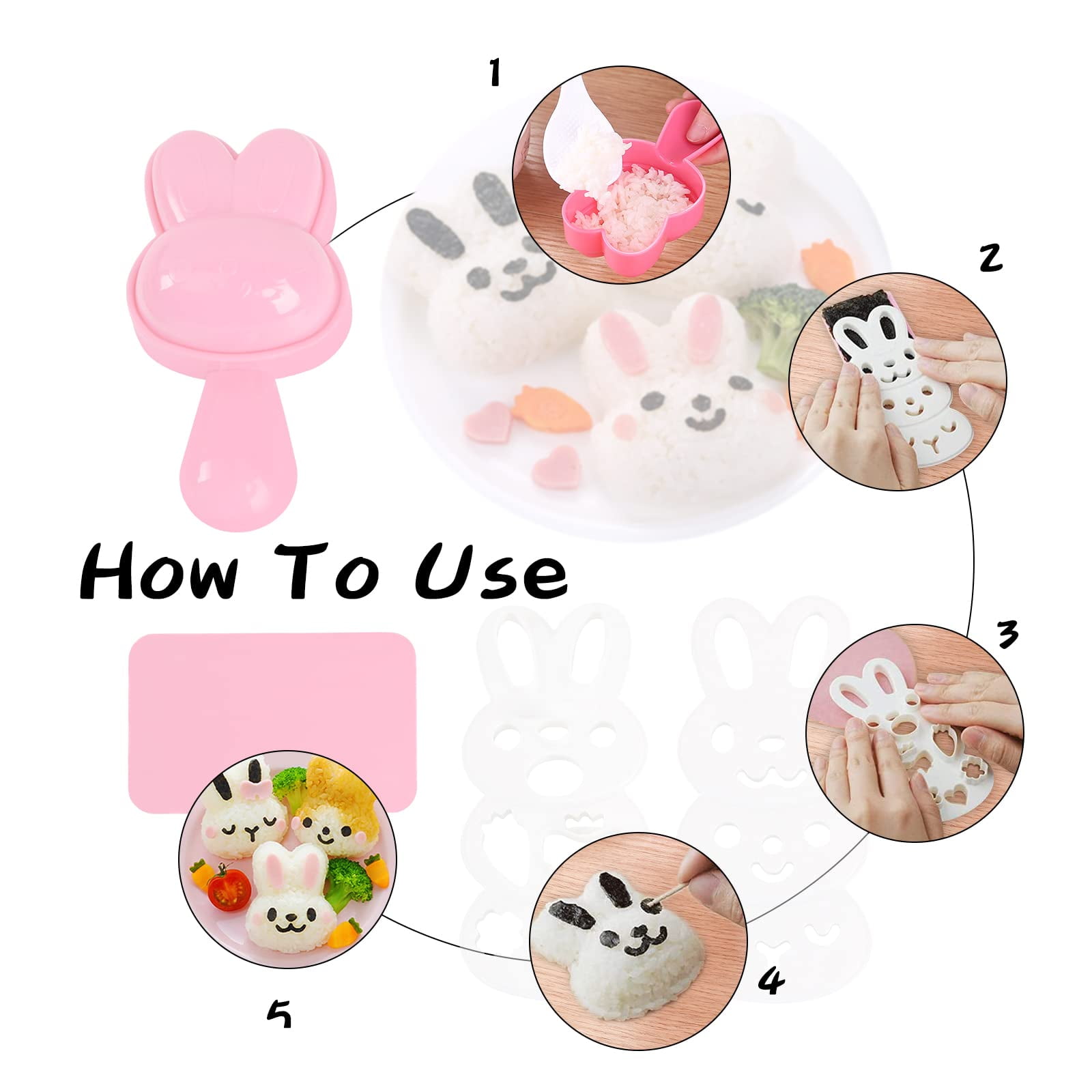 Rice Ball Molds Cute Onigiri Mold DIY Sushi Molds Rice Ball Mould ...