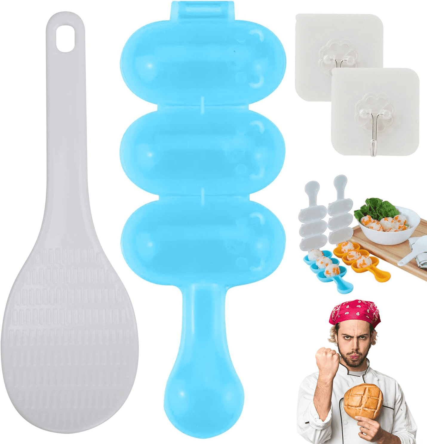 Rice Ball Shaker Set – Easy DIY Rice Ball Maker, DIY Round Sticky Rice ...