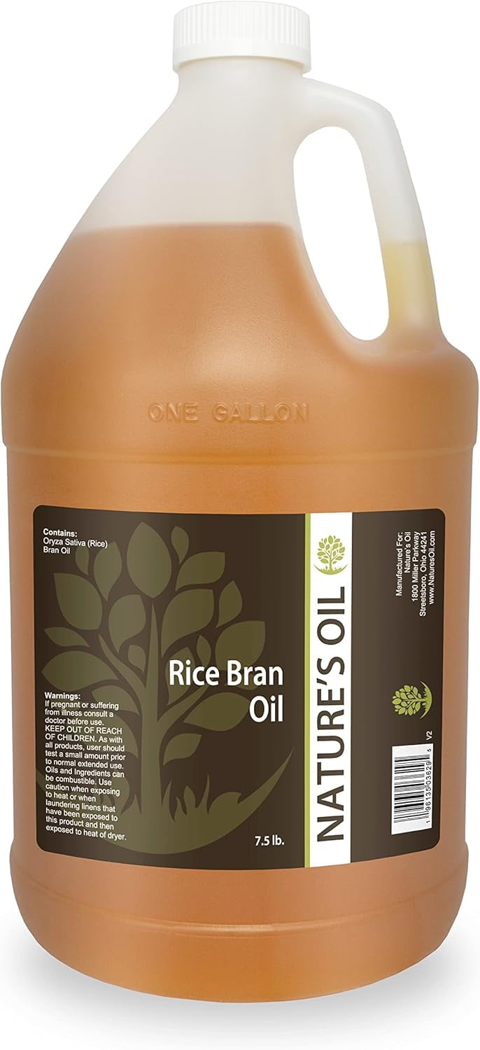 Rice Bran Oil Gallon by Nature’s Oil - 100% Pure and Cold Pressed ...