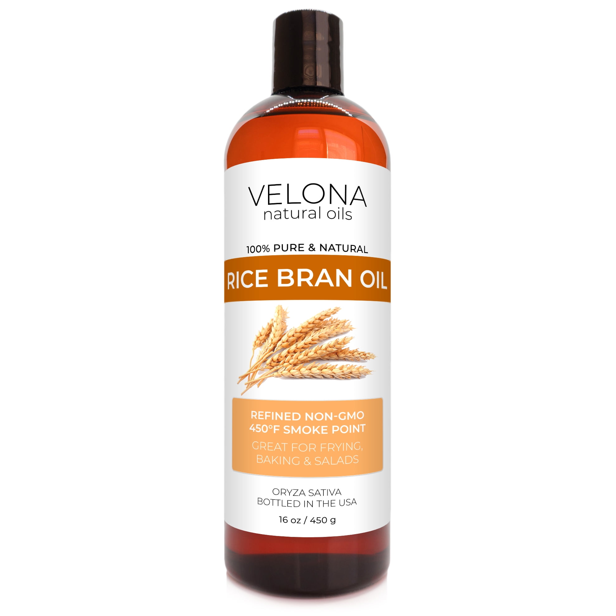 Rice Bran Oil by Velona - 16 oz | 100% Pure and Natural Carrier Oil ...