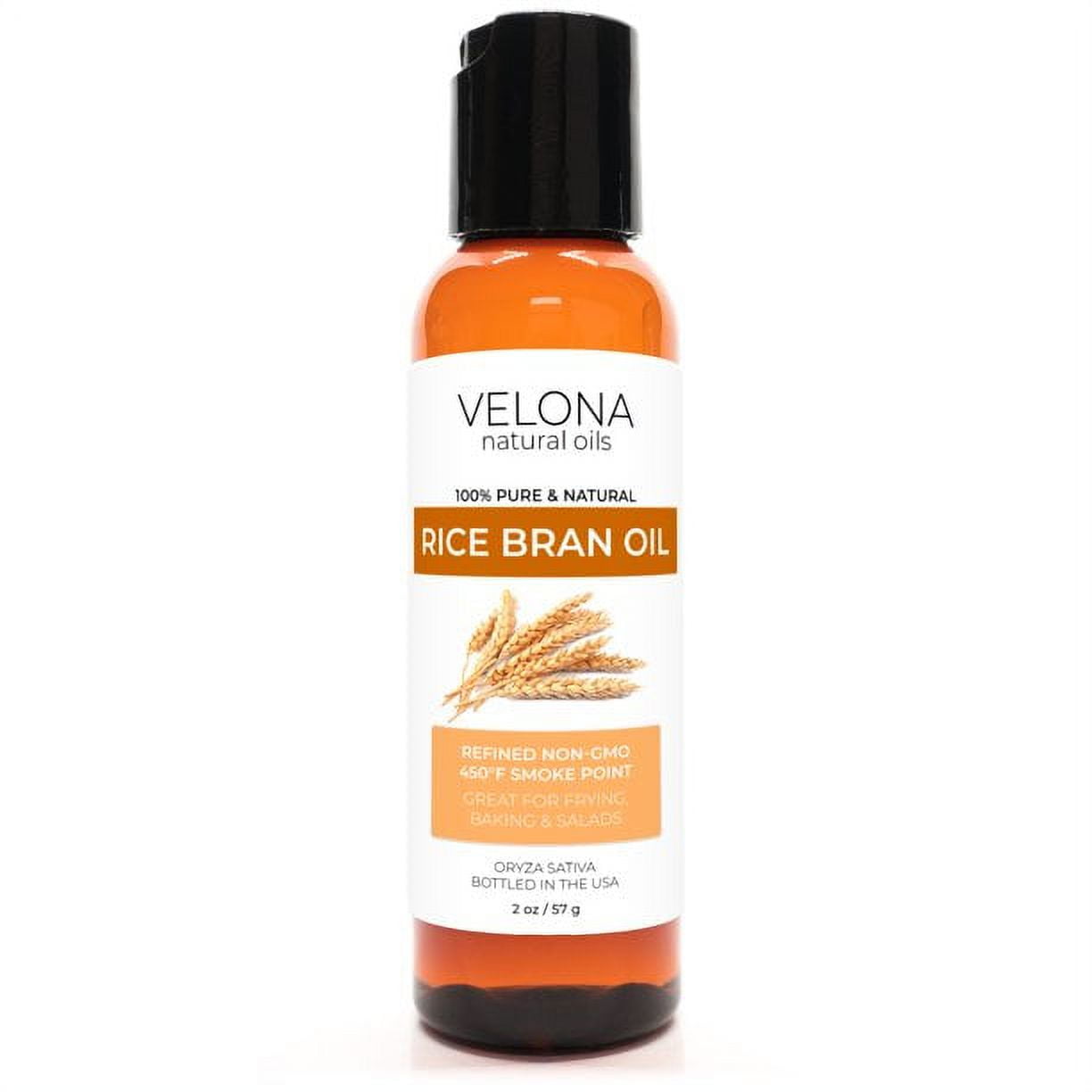 Velona Rice Bran Oil, 2 oz, 100% Pure Carrier Oil, Refined, Cold ...
