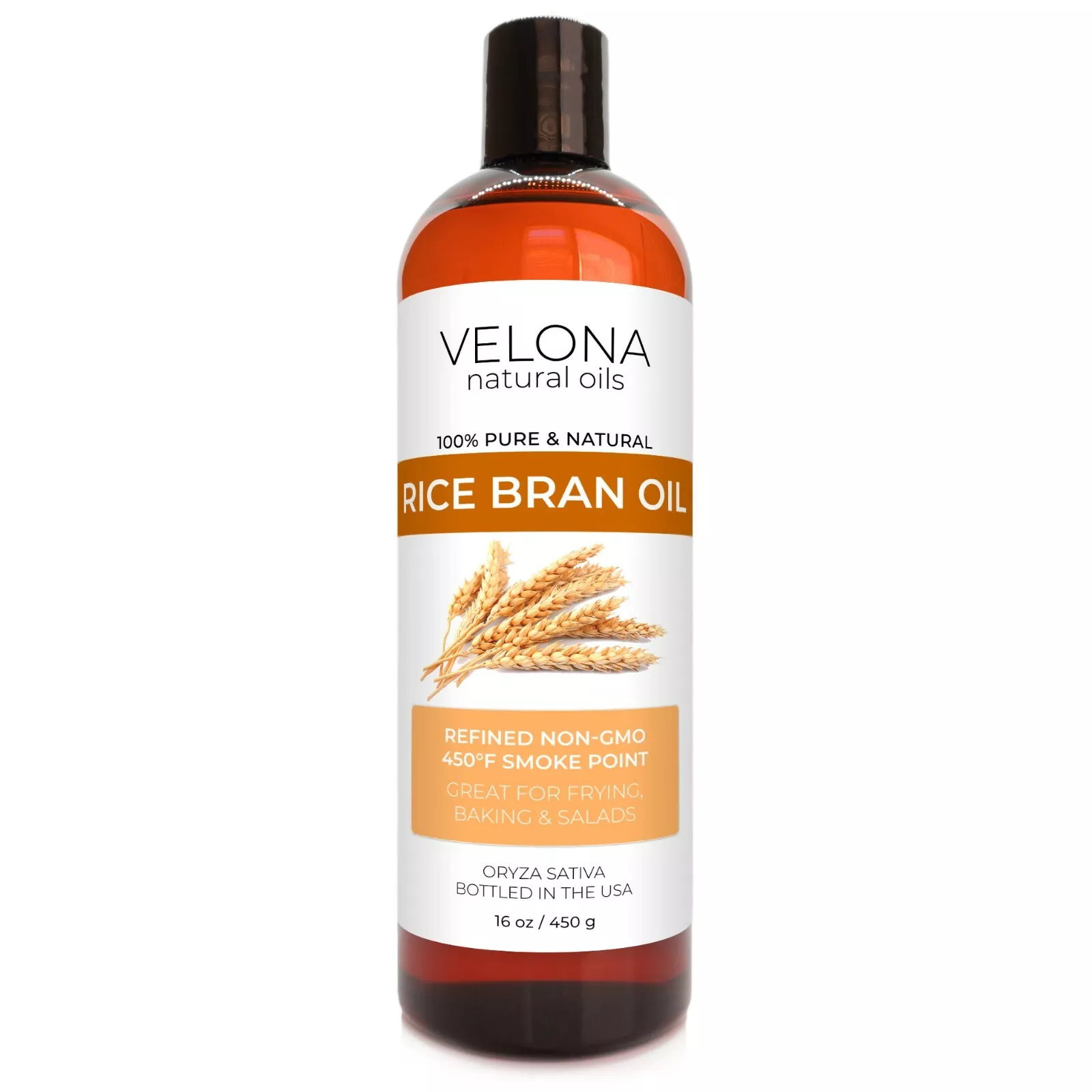 Rice Bran Oil by Velona - 16 oz Refined, Cold Pressed, Cooking Hair ...