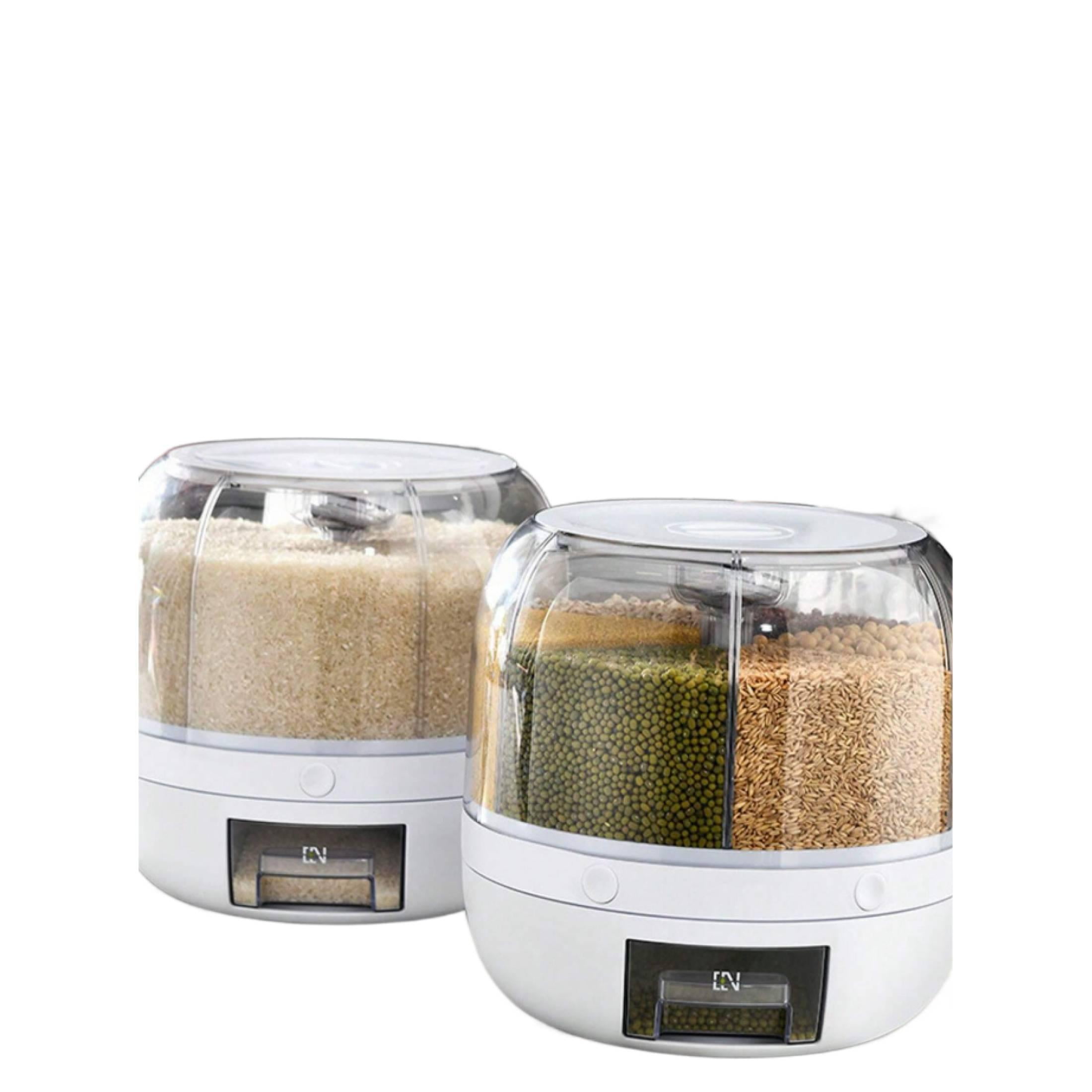 Rice Bucket Divided Into Compartments, Rotating Five Grains And ...