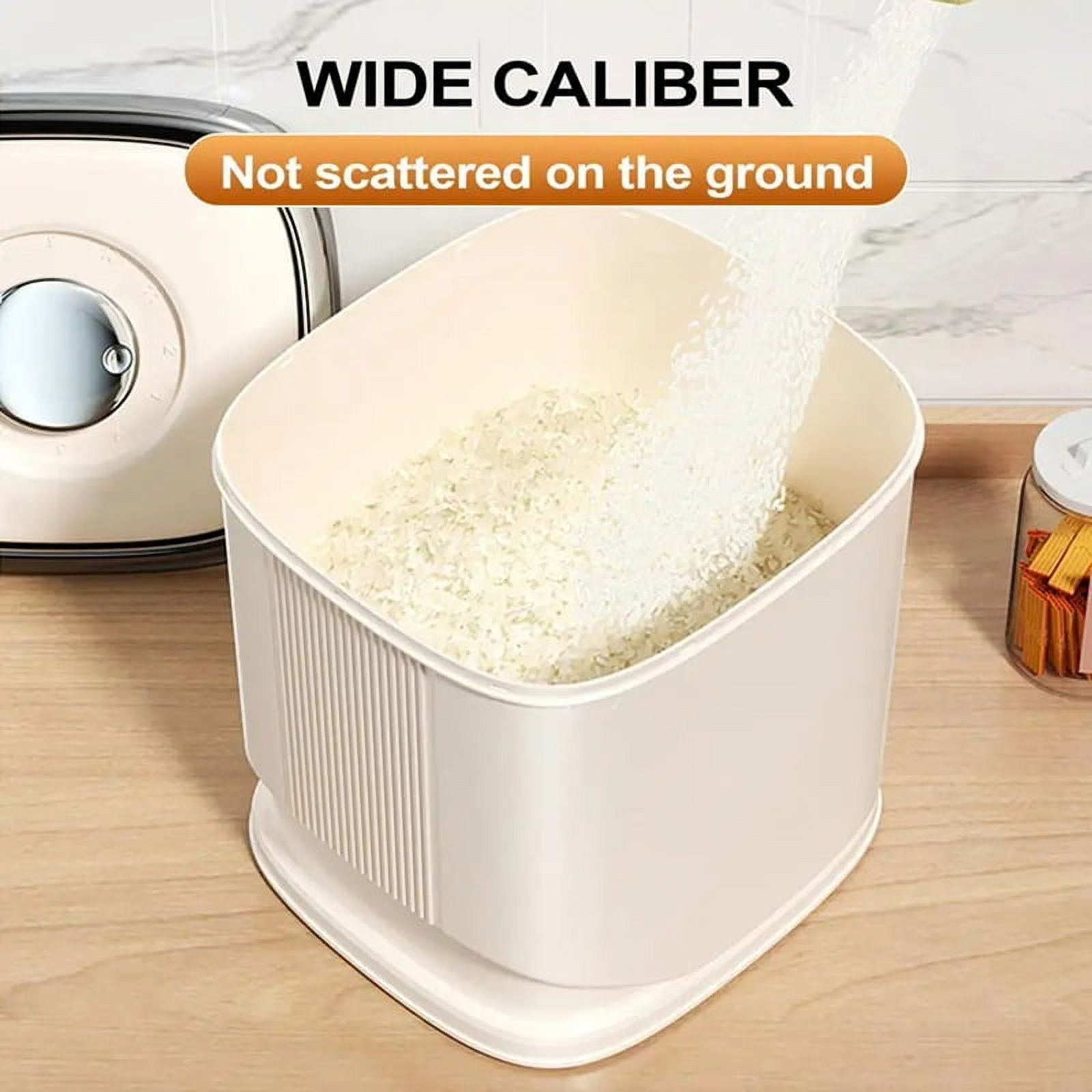 Rice Bucket Food Container with Time Scale Rotating Kitchen Storage Box ...