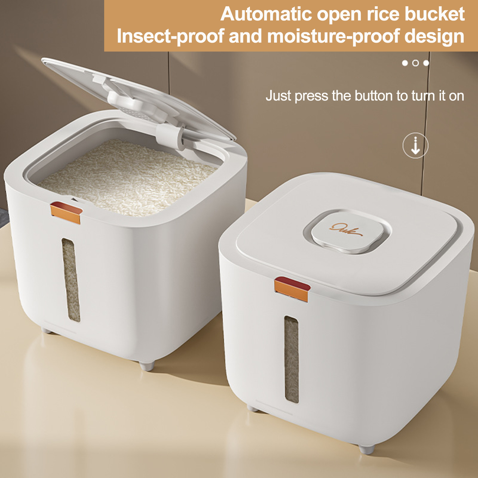 Rice Bucket Moisture-proof Grain Storage Container with Transparent ...