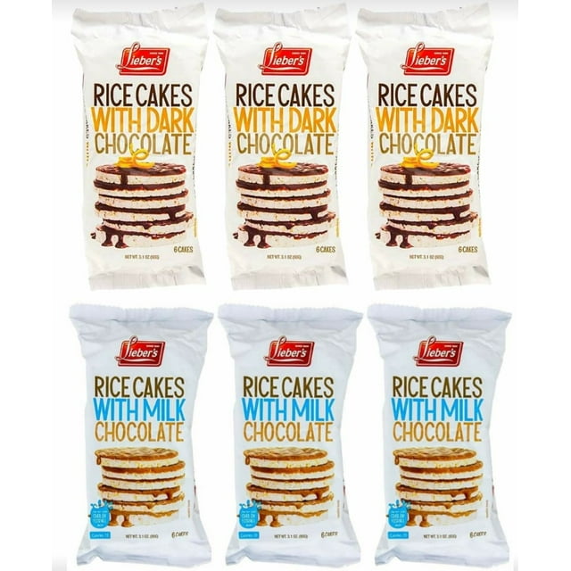 Rice Cakes Covered with Dark and Milk Chocolate Coating, Gluten Free ...