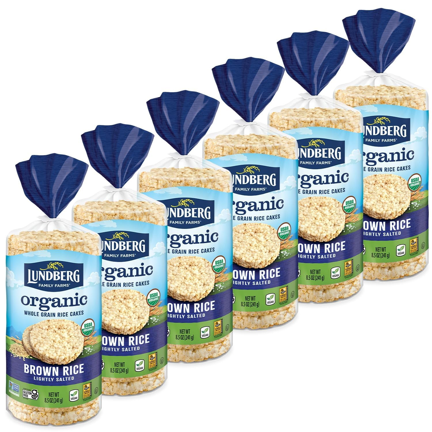 Rice Cakes - Organic Whole Grain Brown Rice Cakes, Lightly Salted ...