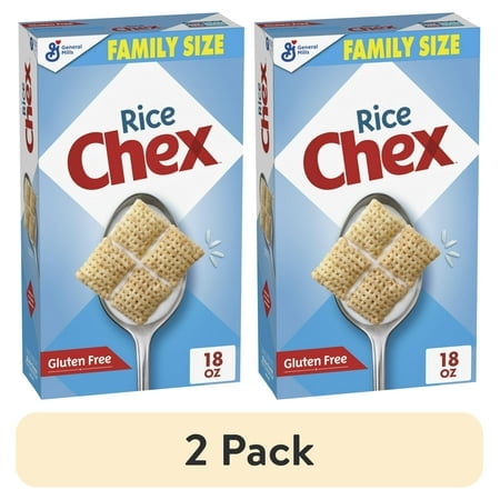 (2 pack) Rice Chex Cereal, Gluten Free Breakfast Cereal, Made with ...