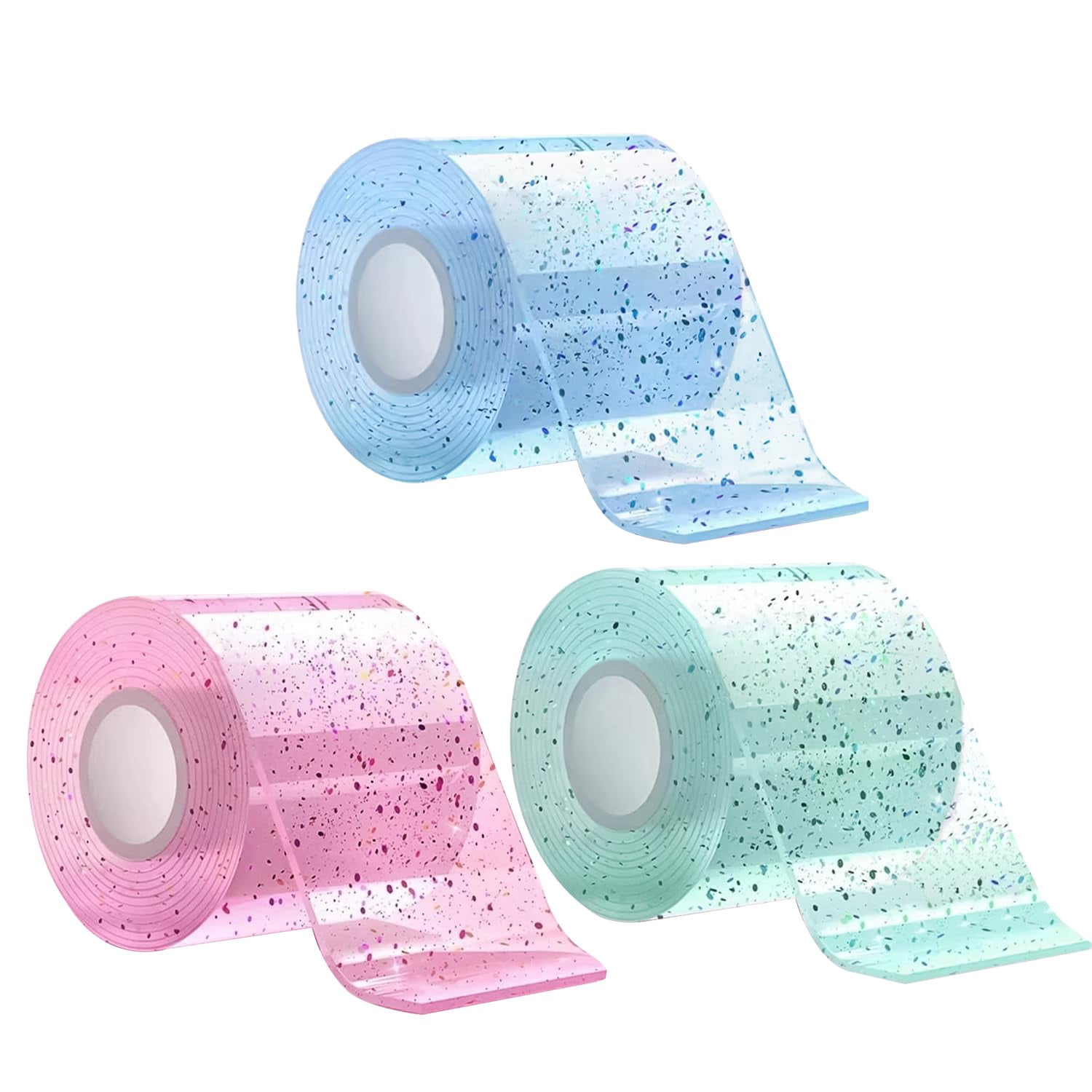 YQHWQ 3 Rolls Sequined Nano Tape Double Sided Adhesive Tape Transparent ...