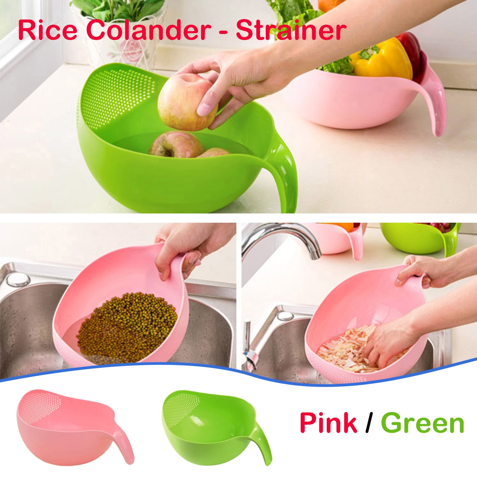 Rice Colander Strainer Lightweight for Cleaning Rice Beans Fruit And ...