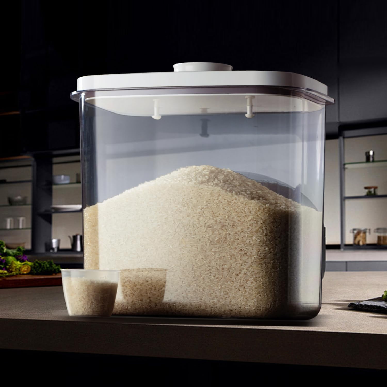 Rice Container - 25 Lbs/12KG/12L Rice Dispenser Storage with Measuring ...