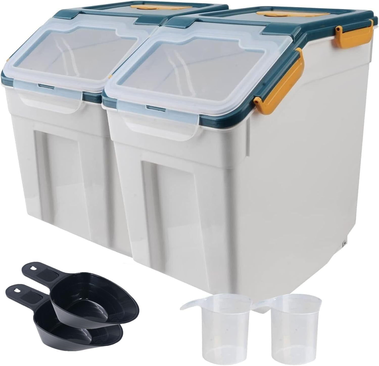 Rice Container 25 lbs Airtight Flour Storage Containers with Wheels ...
