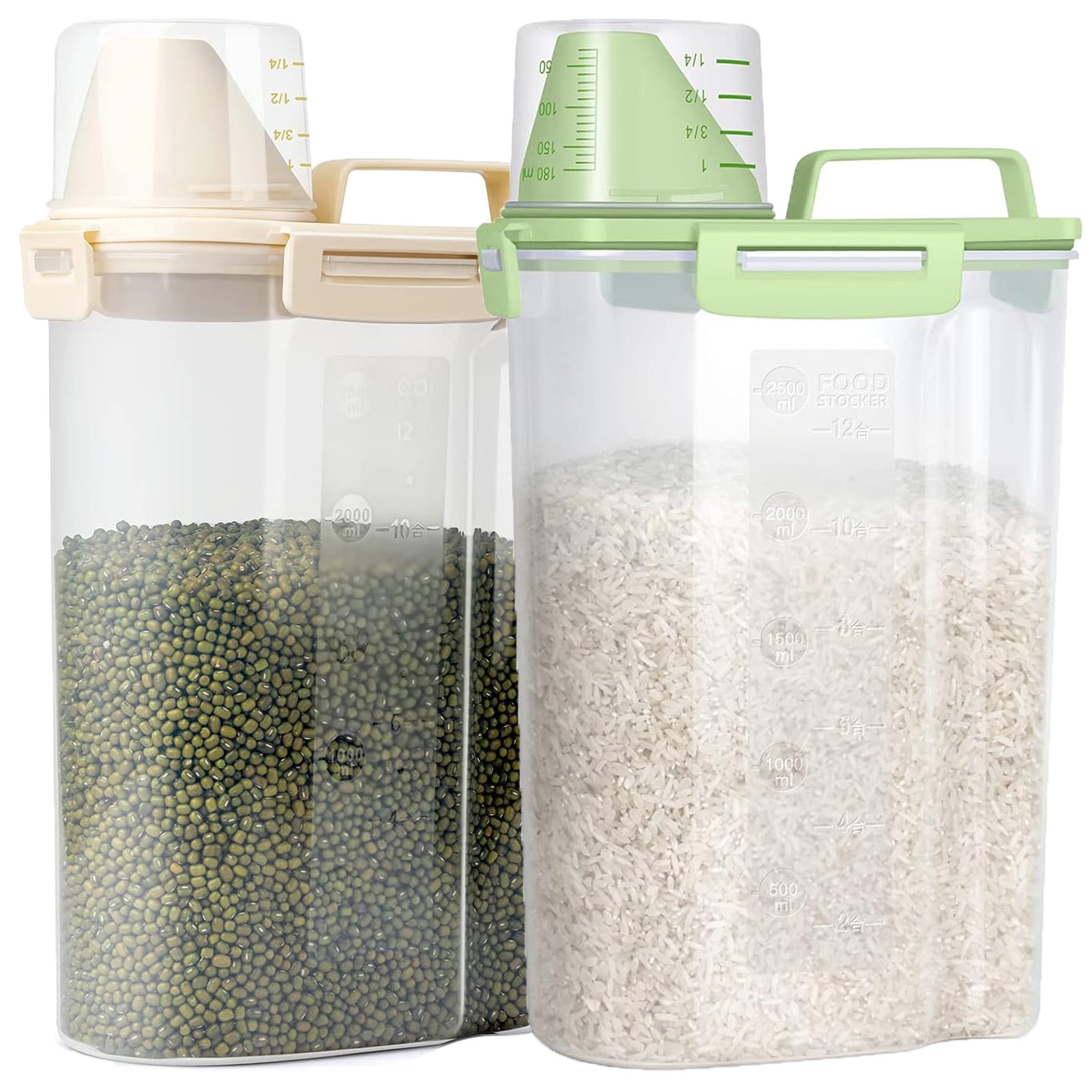 Tehan Rice Container, 3KG Rice Keeper Pour Spout Storage Container for ...