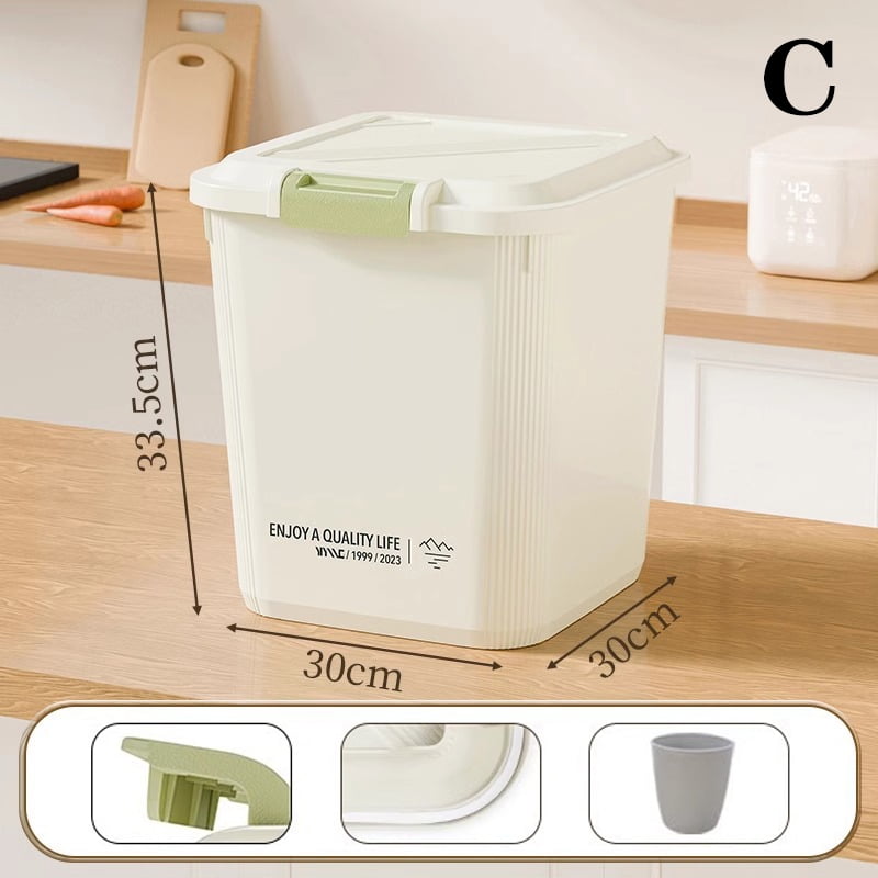 Rice Container Rice Storage Box Sealed Cereal Dispenser With Buckle ...