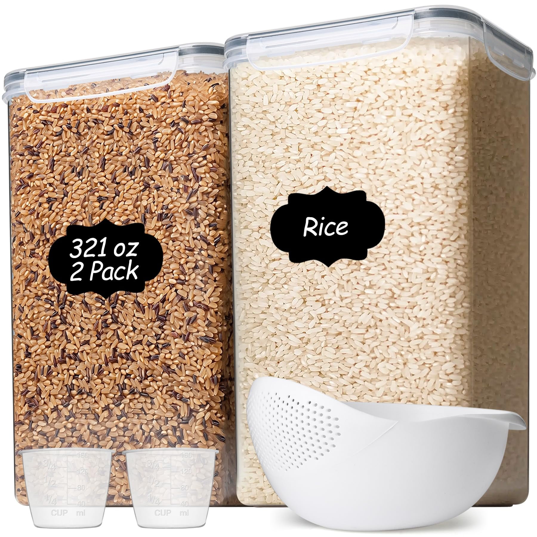 Rice Container Set of 2(9.5L/321OZ), Large Airtight Food Storage ...