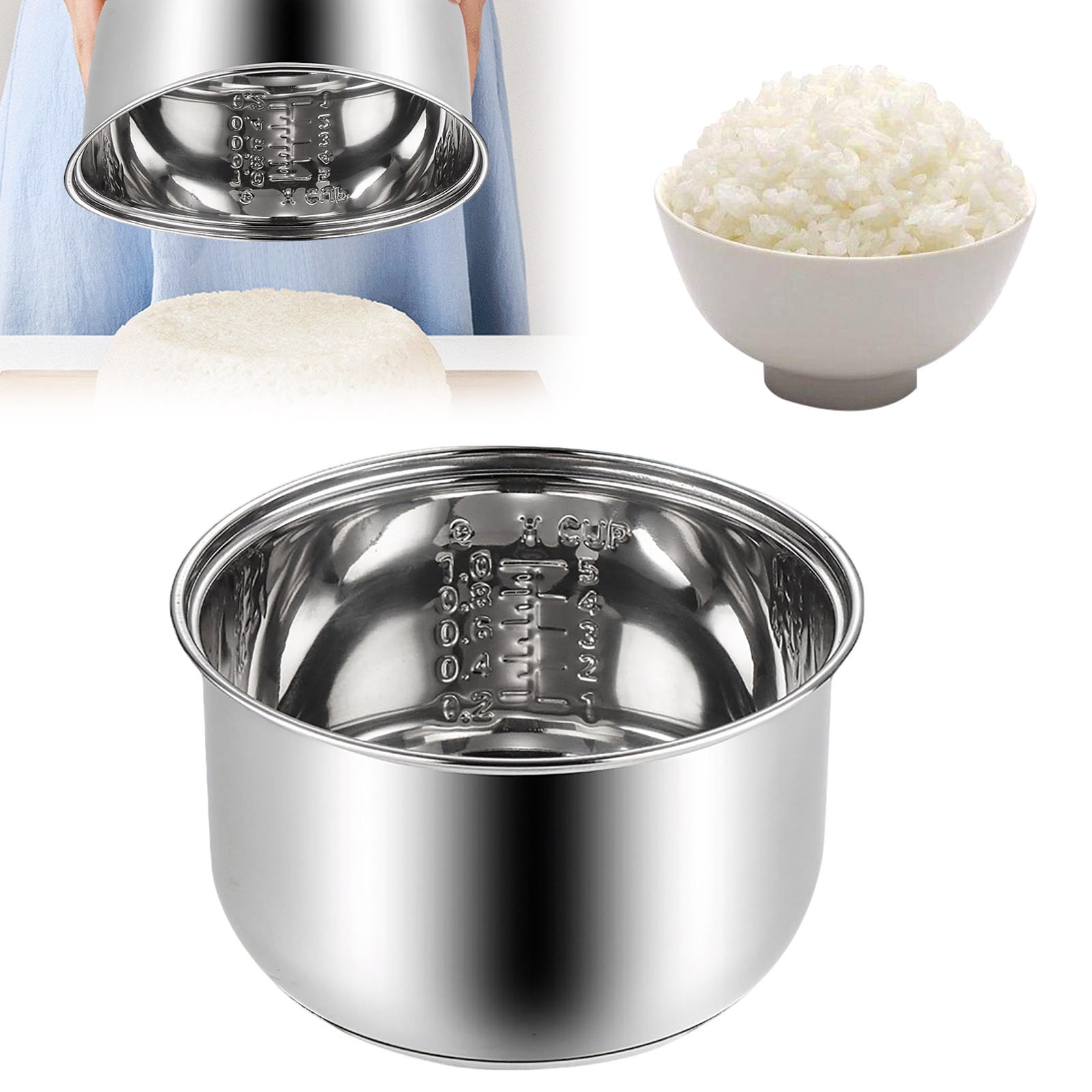 Rice Cooker Inner Bowl 3.7 x 7.7 Inch for Small Household, 304 ...