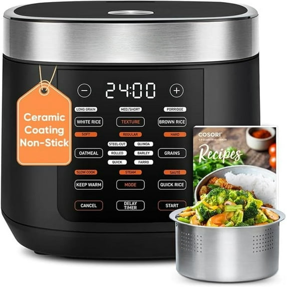 Rice Cooker , Non-stick Ceramic Inner Pot, Fuzzy Logic Rice Maker with ...