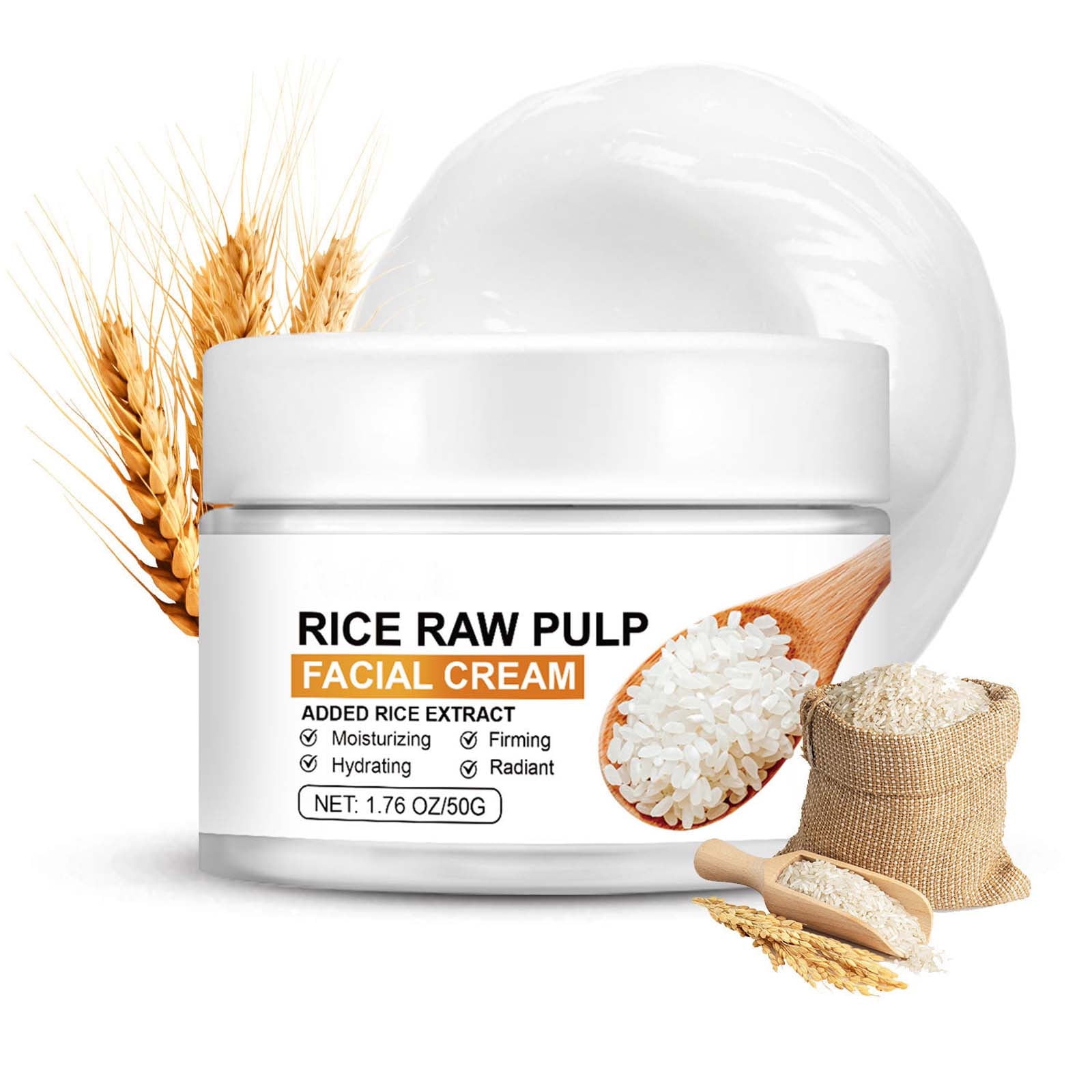 Rice Cream for Face, Rice Raw Pulp Face Cream, Rice Cream Moisturizer ...