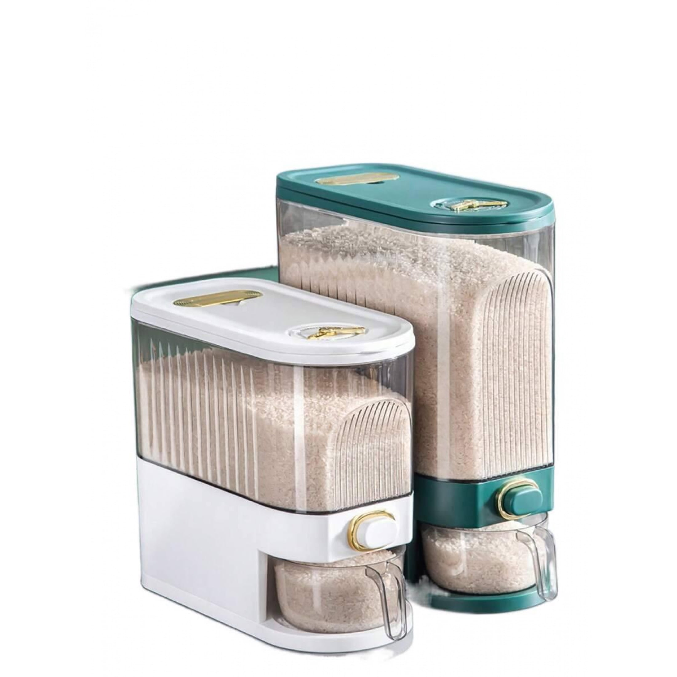 Rice Dispenser, 11-22 Lbs Rice Container With Measuring Cup, Upgraded ...