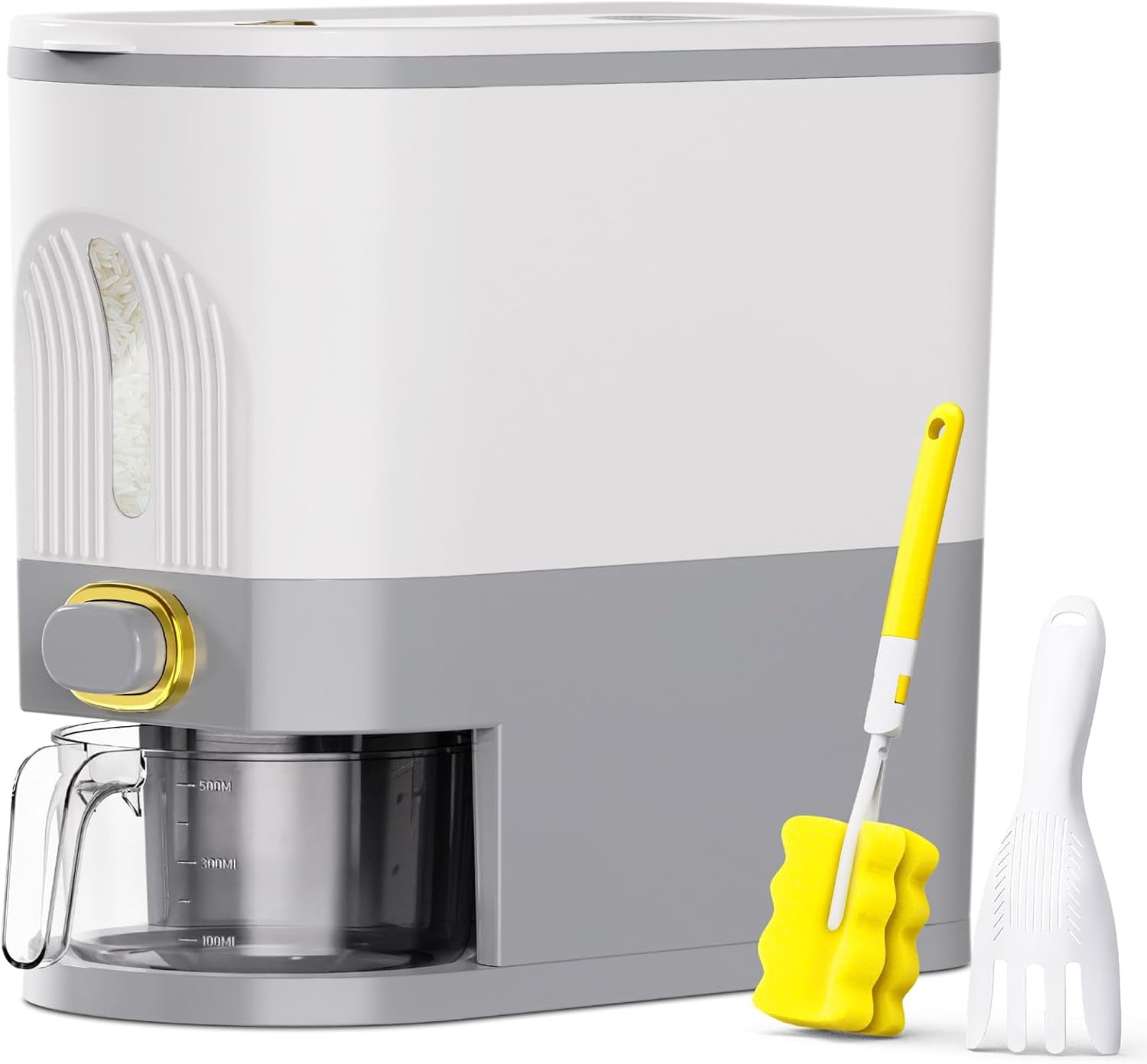 Rice Dispenser, 11Lbs-12Lbs Rice Container with Measuring Cup, Upgraded ...