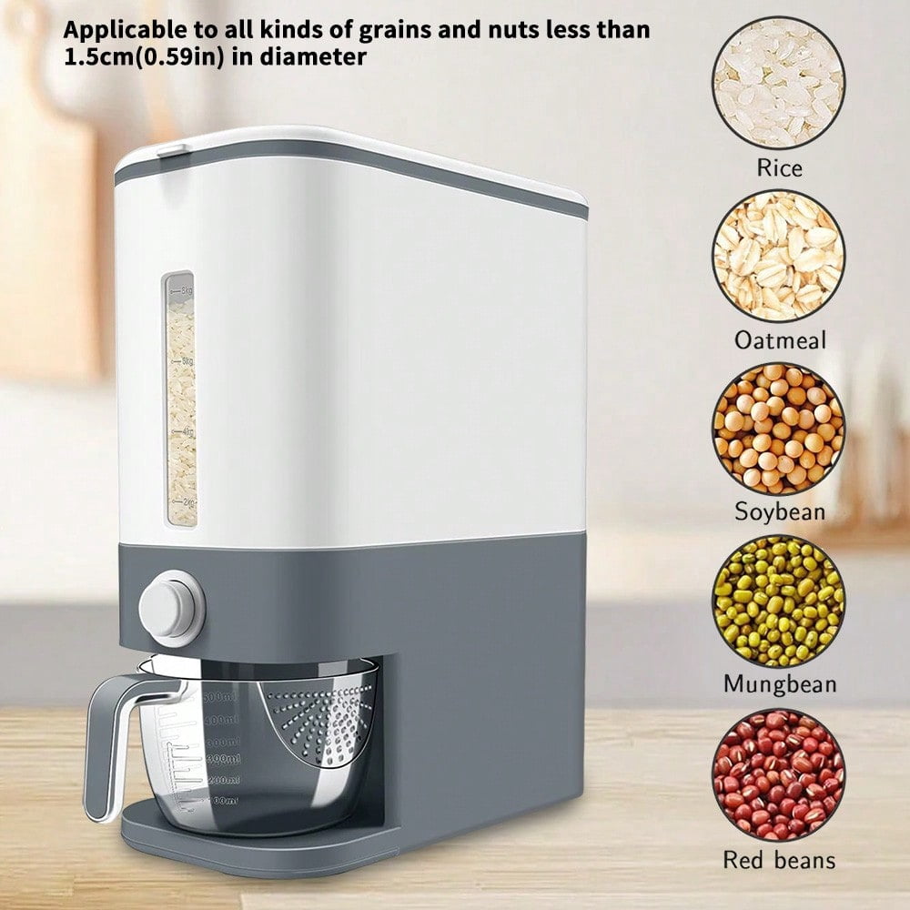 Rice Dispenser, 22-25 Lbs Rice Container With Measuring Cup,Cereal ...