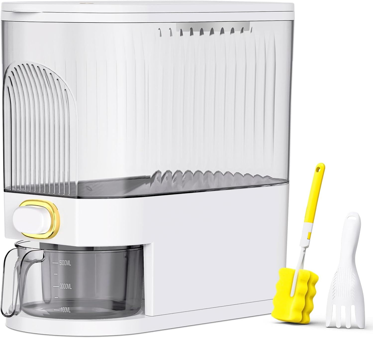 Rice Dispenser,22Lbs-25Lbs Rice Container with Measuring Cup, Upgraded ...