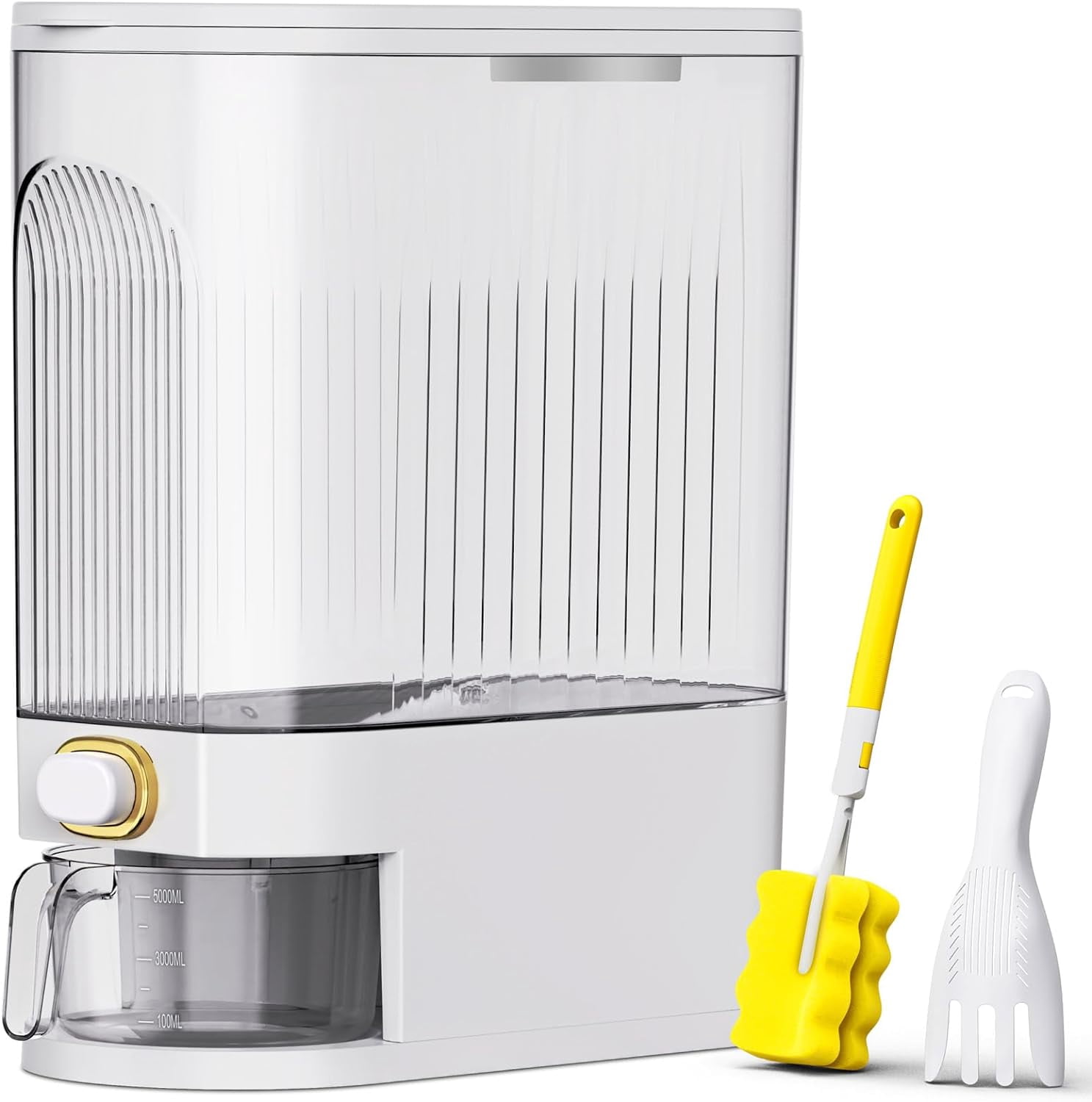 Rice Dispenser,22Lbs-25Lbs Rice Container with Measuring Cup, Upgraded ...