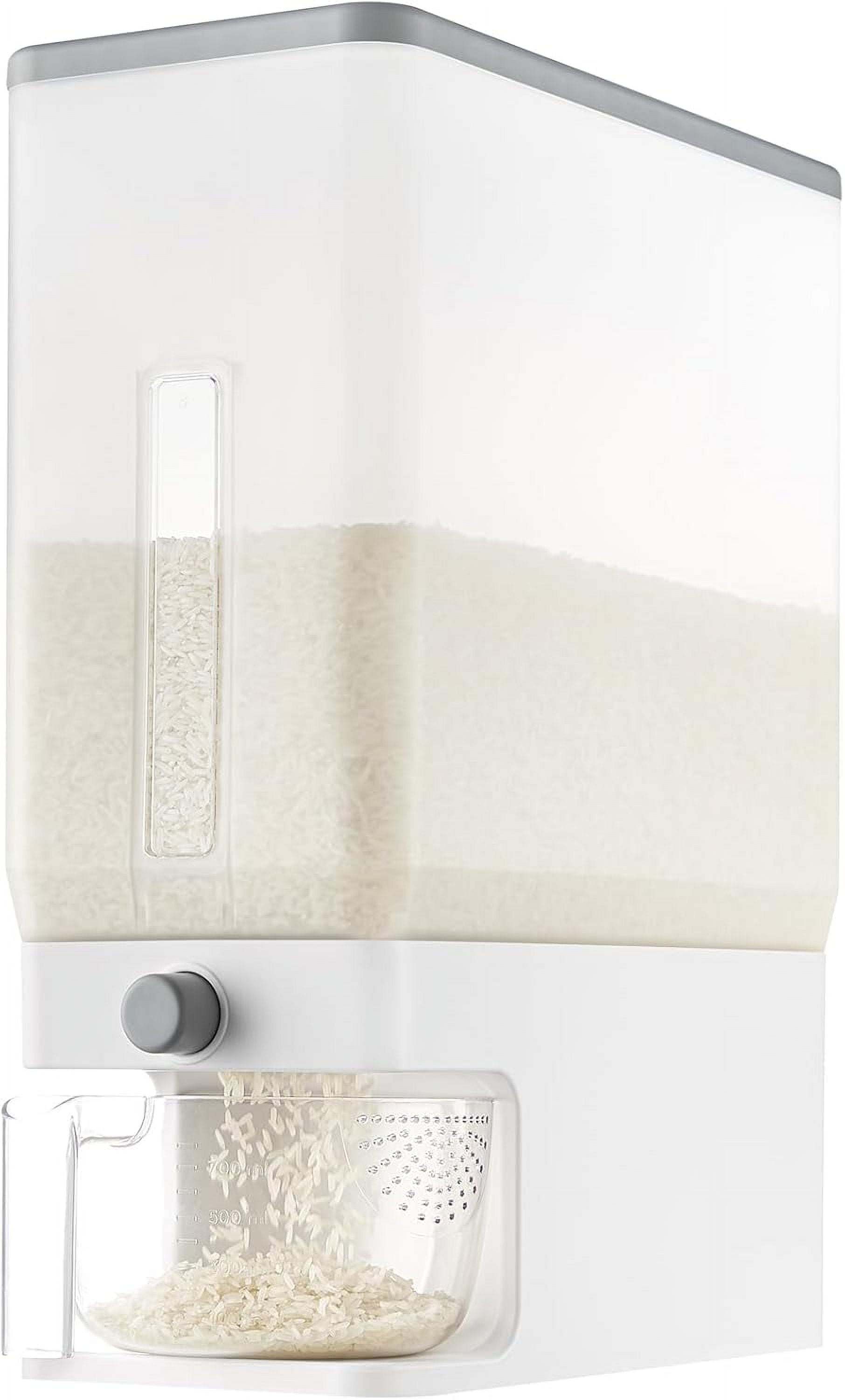 Rice Dispenser 25 Lbs(11.3kg), Rice Storage Container Sealed Moisture ...
